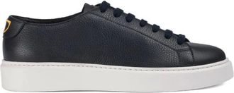 Doucal's Homme, Chaussures, Bleu, Taille: 41 1/2 EU Baskets en cuir textur&eacute;
