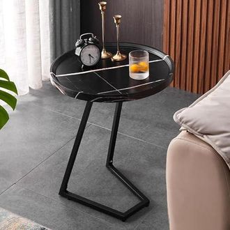 Generic Table dappoint en Forme de C, &eacute;troite et Moderne, id&eacute;ale for lint&eacute;rieur (Salon, Chambre, Salle de Bain), avec Support en V et Rebord sur&eacute;lev&eacute; Anti-Chu