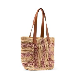 Au Printemps Paris Sac panier &agrave; rayures dor&eacute;es