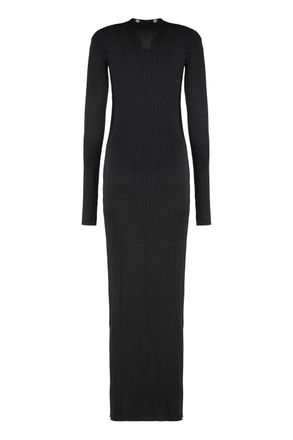 The Attico Womens Long Knitted Cardigan Black Viscose Cardigans Sweater
