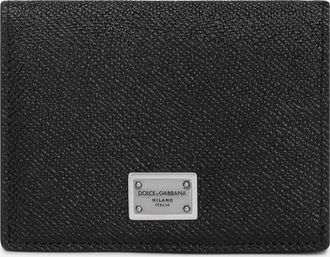 Dolce & Gabbana Kartenetui Aus Kalbsleder Mit Logoplakette - Mann Geldbörsen Und Kleinlederwaren Schwarz Leder Onesize
