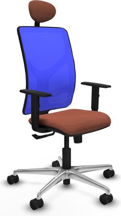 Piqueras y Crespo Stuhl mit R&uuml;ckenlehne aus Netzstoff, mit 1D-Armlehnen, h&ouml;henverstellbare Lendenwirbelst&uuml;tze und festes Kopfteil, ausgestattet mit 3 Positionen und Sch