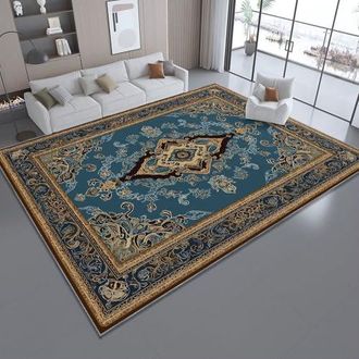 Generic Tapis Salon 120 x 180 cm, Design Oriental Traditionnel Fleurs Textures, Color&eacute; Tapis Antid&eacute;rapant &agrave; Poils Courts, Facile &agrave; Entretenir pour Salon, Sall