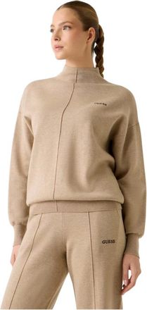 Guess Femme, Pulls, Beige, Taille: 44 FR Ursula Mock Neck Sweater