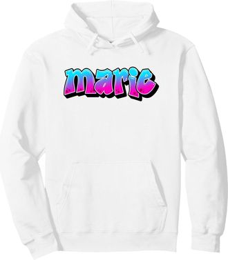 BDAZ Marie Graffiti Personalisierter Name Blau Rosa Frauen M&auml;dchen Pullover Hoodie