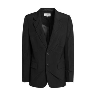 Maison Margiela Deconstructed Lapel Blazer - - Jackets - Herren - Schwarzk - L