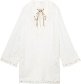 Zimmermann Indra Tunikakleid mit Stickerei - - Blouses & Shirts - Damen - Wei&szlig; - S