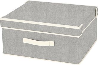 MSV MS4826 Aufbewahrungsbox Mikrowelle, Nicht gewebt, mit Deckel, Stoff, Gray, 41 x 35 x 20