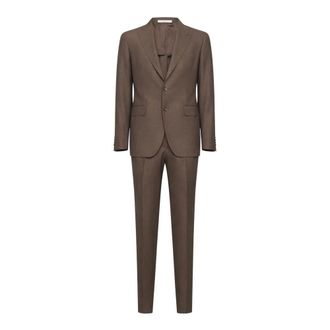 Tagliatore Homme, Costumes, Brun, Taille: L Costume crois&eacute; avec broche logo