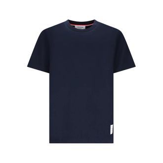 Thom Browne Jersey T-Shirt mit Seitenschlitz - - Tops - Herren - Blau - 2XL
