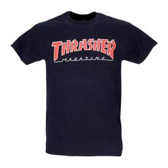 Thrasher Schwarz/Rot Tee Kurzarm Crew Neck - - Tops - Herren - Schwarzk - S