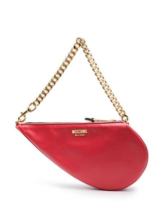 Moschino sac port&eacute; &eacute;paule &agrave; design asym&eacute;trique - Rouge