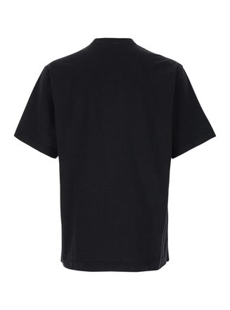 Burberry Mens Black Boxy Fit T-Shirt With Embroidery Cotton T-Shirts And Polos