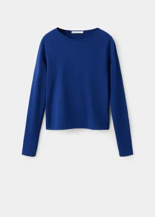 Mango Pull cintr&eacute; &agrave; col bateau bleu &eacute;lectrique - Femme - XXS - MANGO