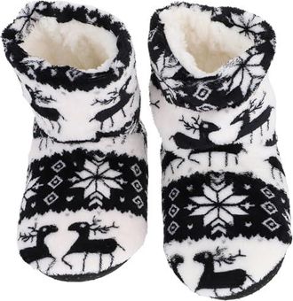 BESPORTBLE ifundom Pantoufles DInt&eacute;rieur pour Femmes en Velours Noir Bottes Longues en Coton &agrave; Semelle Antid&eacute;rapante Souple Taille 36-41 Pantoufles DHiver Confor