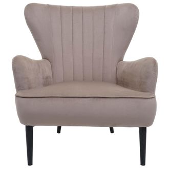 Mendler Lounge-Sessel HWC-K37, Cocktailsessel Polstersessel Sessel, Samt (280g/m&sup2;) - Taupe