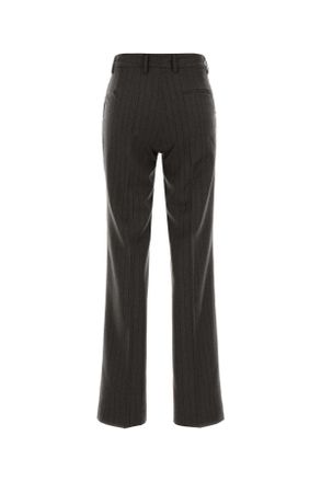 Pantaloni Torino Womens Embroidered Wool Jodie Pant Grigio Exterior: Virgin Pantaloni Trousers