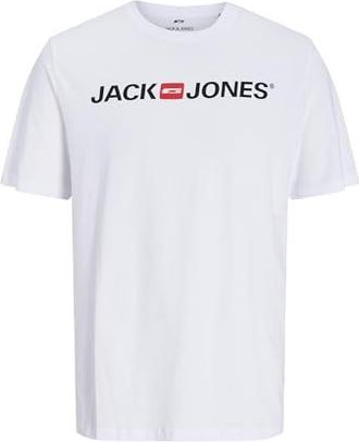 Jack & Jones Jjecorp Logo Tee Ss Crew Neck Noos, T-Shirt Homme, Blanc (White Detail: Slim Fit), Medium