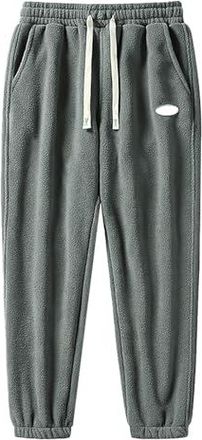 Generic Pantalon polaire pour homme - Pantalon de costume 2024 - Nouveau 2024 - Couleur unie - Plus ample - Pantalon de surv&ecirc;tement cargo, gris, 7XL