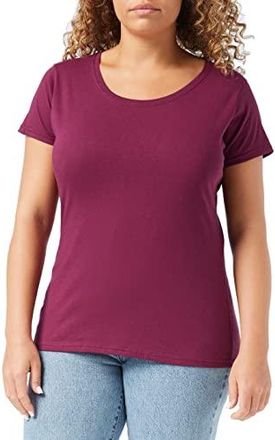 Fruit Of The Loom Ss129m - T-Shirt - - - - Manches Courtes - Femme - Rosso (Burgundy) - XL (Taille fabricant: 16)
