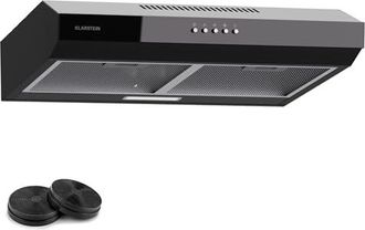 Klarstein Klarstein hotte aspirante 60 cm, Hotte dextraction avec filtre en aluminium compatible lave-vaisselle, évacuation dair silencieuse, débit dair de 200 
