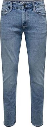 Only & Sons Male Slim Fit Onsloom Niedrige Taille Normal Geschnitten Jeans, Bleu, 28W / 32L Hommes