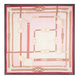 Guess &eacute;charpe Carrie Logo Kefiah Max 130X130 Rose Logo vieux rose