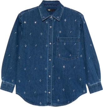 Maje Hemd mit Kristallen - Blau
