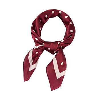 Generic Foulard l&eacute;opard en cachemire Polka Ribbon Foulard Foulard Foulard &Eacute;charpe &Eacute;charpe Femme &agrave; pois 70 x 70 cm Foulard en laine Tricot Bleu, Bordeaux, 70X7