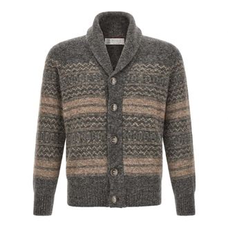 Brunello Cucinelli Nordic Jacquard Cardigan - - Knitwear - Herren - Mehrfarbig - M