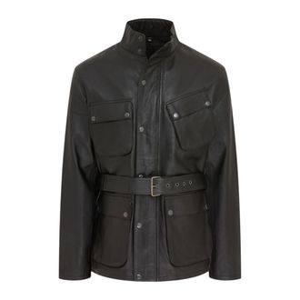 Infinity Leather Herren Schwarze Lammleder-Safari-Parkajacke - Edinburgh