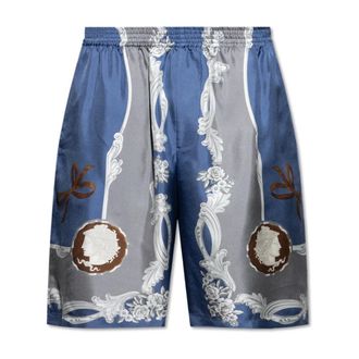Versace Seidenshorts mit Medusa-Cameo-Print - - Shorts - Herren - Blau - M