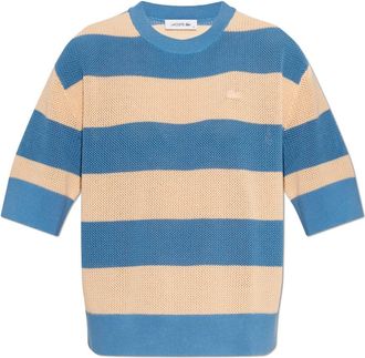 Lacoste Femme, Pulls, Multicolore, Taille: 38 FR T-Shirt en maille ray&eacute;e