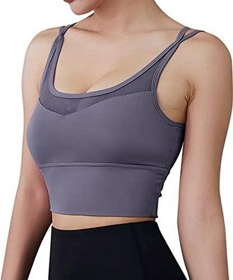 Generic Soutien-gorge de sport rembourr&eacute; pour femme - Soutien-gorge de sport - Soutien moyen, violet, XL