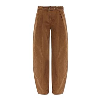 Blumarine Locker geschnittene Hose mit G&uuml;rtel - - Trousers - Damen - Braun - 2XS