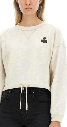 Isabel Marant Cropped Cotton Sweatshirt - Beige