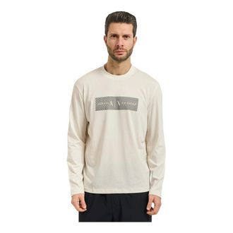 A|X Armani Exchange Homme, Tops, Beige, Taille: M Haut &agrave; Manches Longues et Col Rond