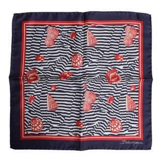 Dolce & Gabbana Homme, Accessoires, Multicolore, Taille: ONE Size Seashells Square Foulard Scarf
