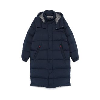 Kiton Marineblaue Kapuzen-Pufferjacke - - Coats - Herren - Blau - XL
