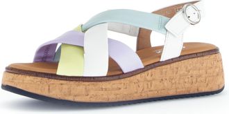 Gabor Damen Riemchensandalen, Frauen Sandalen,Sandaletten,Sommersandalen,bequem,flach,Sommerschuhe,Strandschuhe,Lime/LAT/lila/Mint,38.5 EU / 5.5 UK