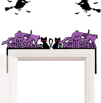 Generic Halloween T&uuml;rrahmen Topper | Fensteraufkleber mit Eckschild f&uuml;r T&uuml;r | K&uuml;rbis T&uuml;rdekoration Haust&uuml;r Dekoration T&uuml;rrahmen P