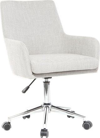 Miliboo Miliboo - Chaise de bureau &agrave; roulettes en tissu gris clair et acier chrom&eacute; shana