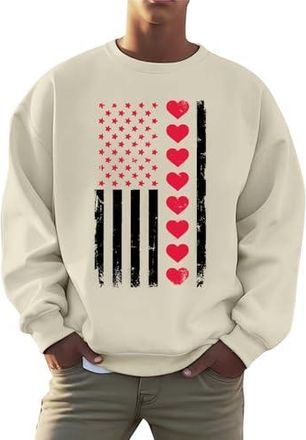 Generic 2026 Sweat-shirt d&eacute;contract&eacute; &agrave; col rond pour homme et femme Motif lettres imprim&eacute;es, beige, XXL