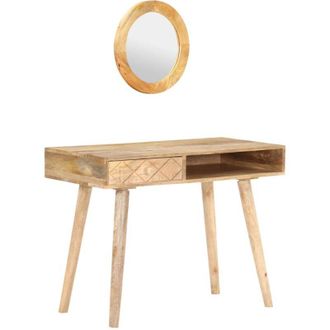 vidaXL Coiffeuse 100x50x76 cm Bois de manguier solide Vidaxl