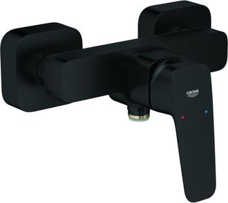 GROHE Cubeo Einhand-Brausebatterie Mattschwarz, Wandmontage mit S-Anschl&uuml;ssen und Wandrosette - Grohe