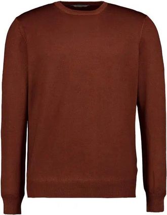 Gran Sasso Herren Pullover braun Schurwolle unifarben