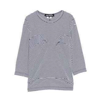 Junya Watanabe Gestreiftes T-Shirt mit Eins&auml;tzen - - Tops - Damen - Blau - S