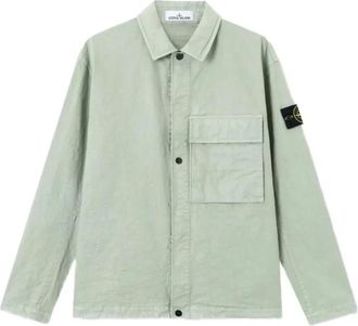 Stone Island Homme, Chemises, Vert, Taille: M Comfort-fit Overshirt