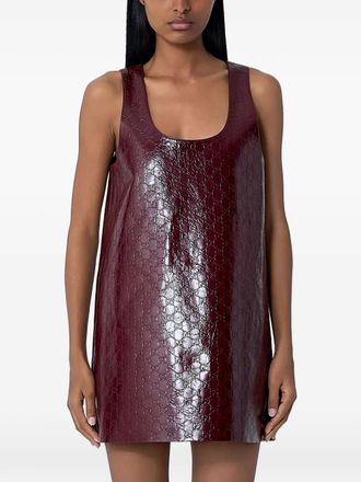 Gucci logo-embossed scoop-neck mini dress - Rot