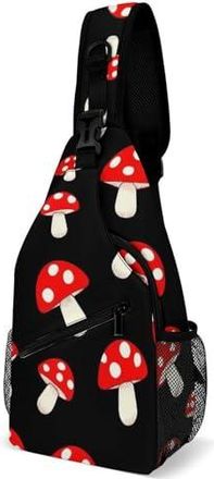 Generic Sacoche Tactique Champignons rouges mignons de dessin anim&eacute; Durable Sac Bandouli&egrave;re Antivol Sac &agrave; Dos Militaire pour Voyage Cyclisme Randonn&eacute;e
